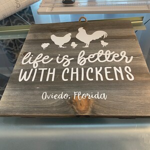 Custom Chicken - Wooden Sign - Customizable City and State - Etsy