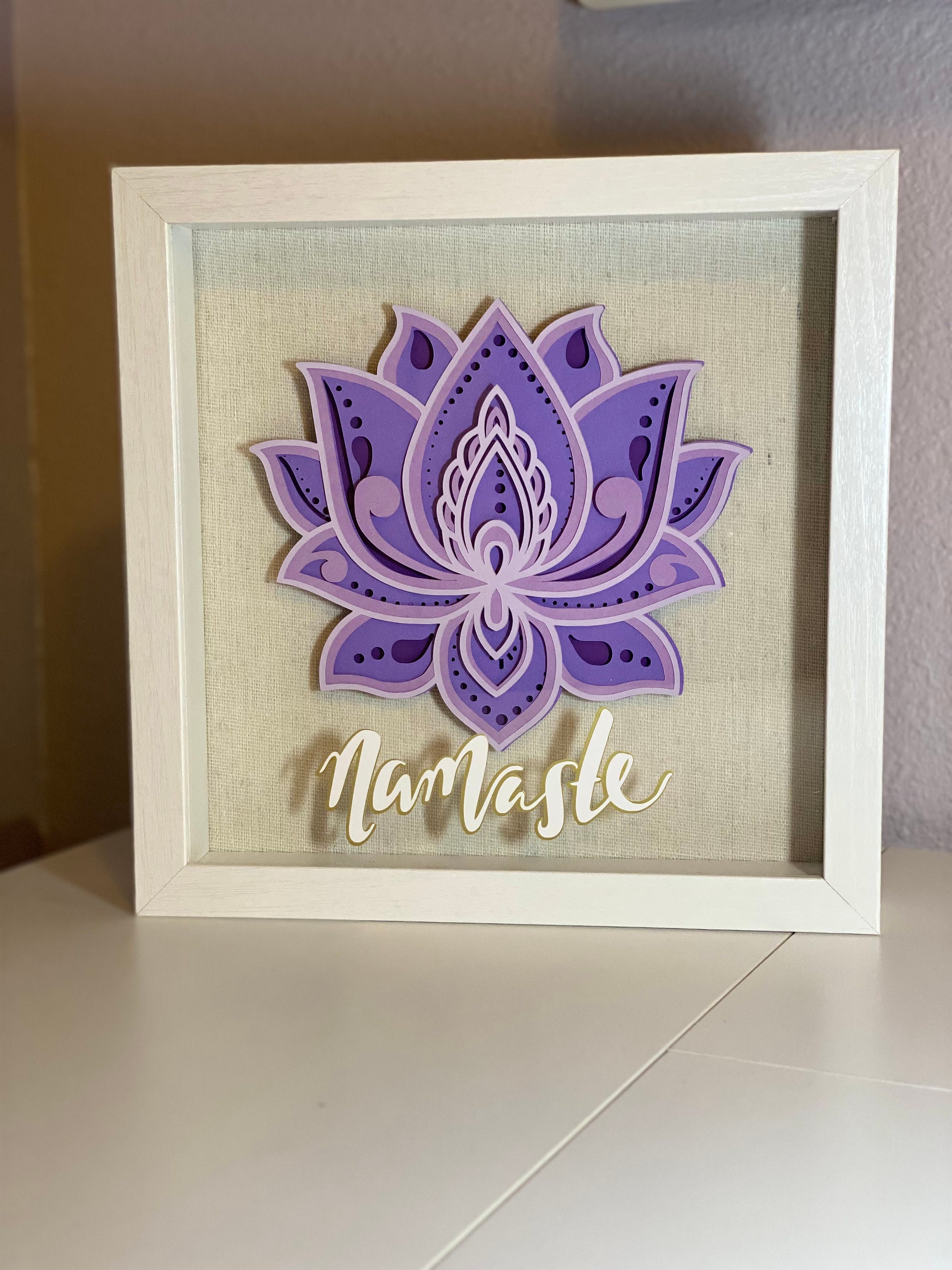 Purple Yogi Lotus Flower, Yoga Meditation, Namaste Framed Art - Etsy