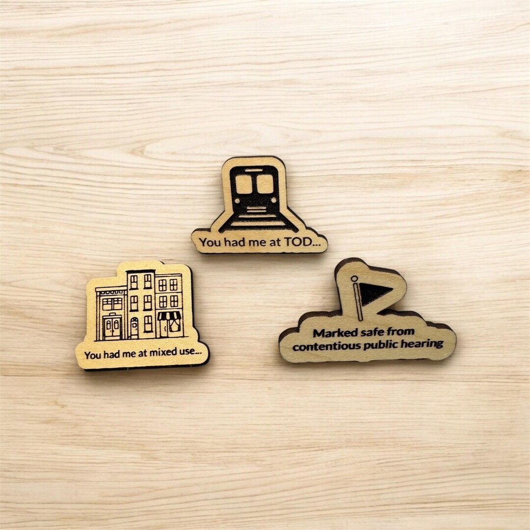 Urban Planner Pin Set Wooden Laser Engraved Backpack or Lapel Pin ...