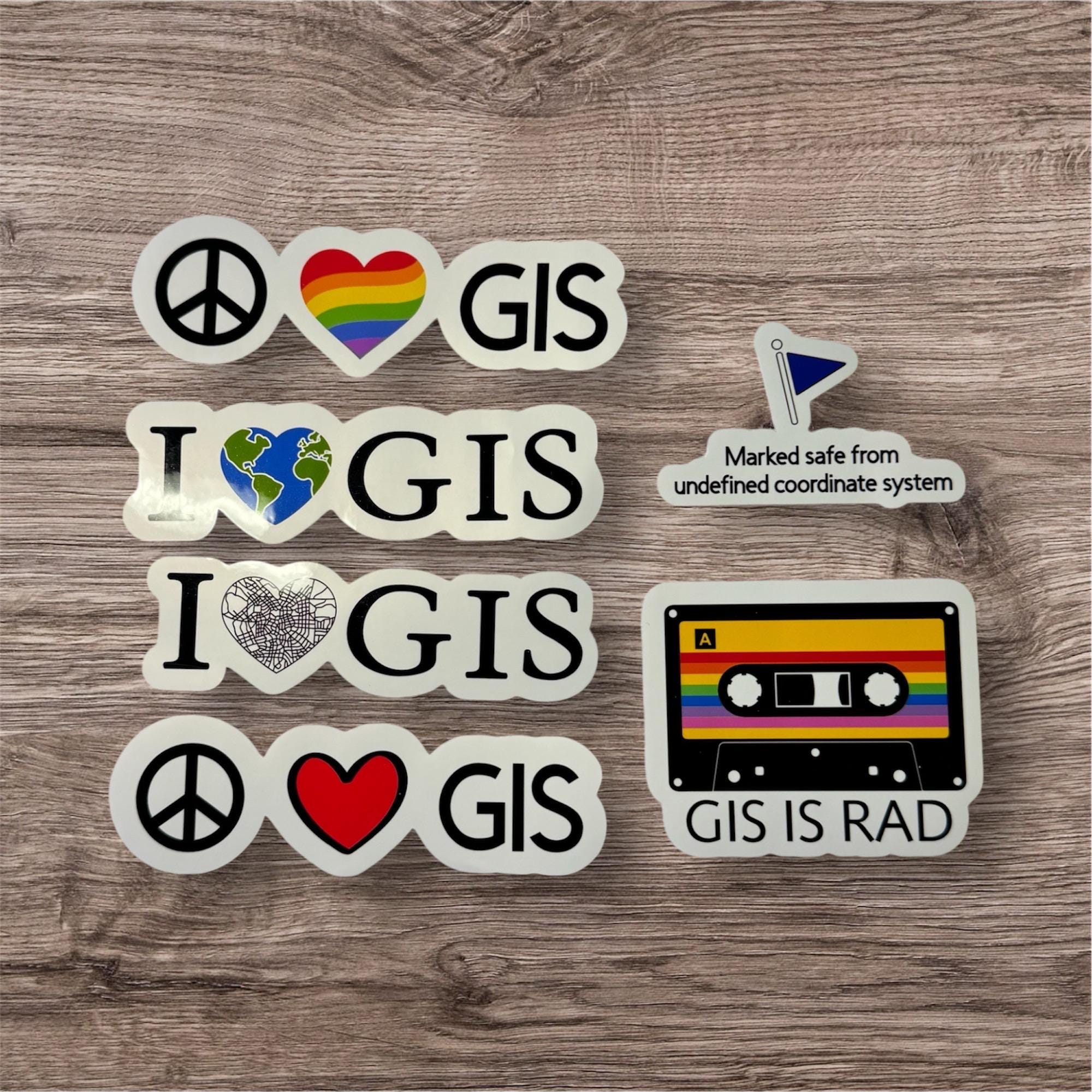 GIS Sticker Set (30 Stickers), GIS Day, User Group, Conference Stickers ...