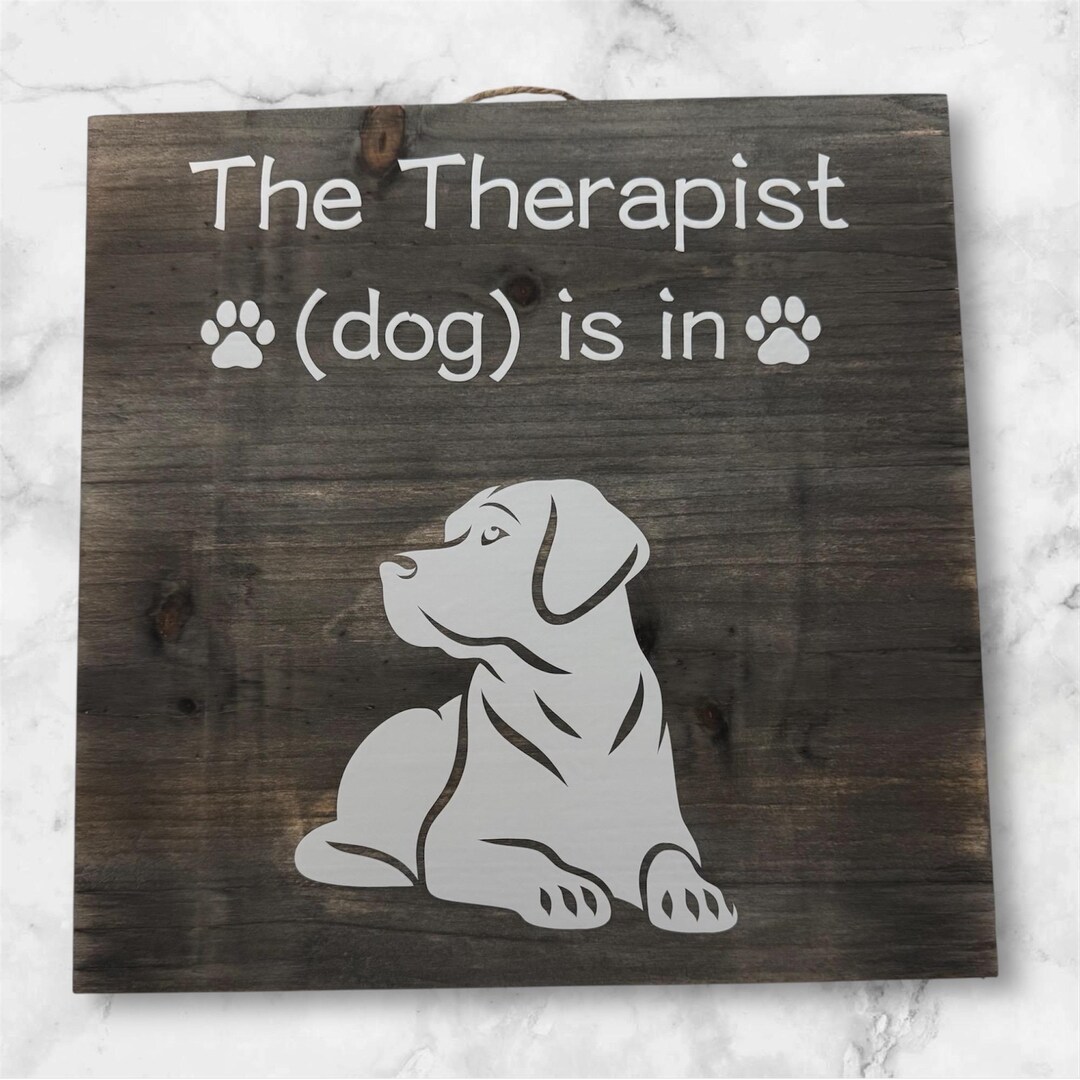 Distressed Wooden Therapy Dog Sign: Home Decor - Etsy