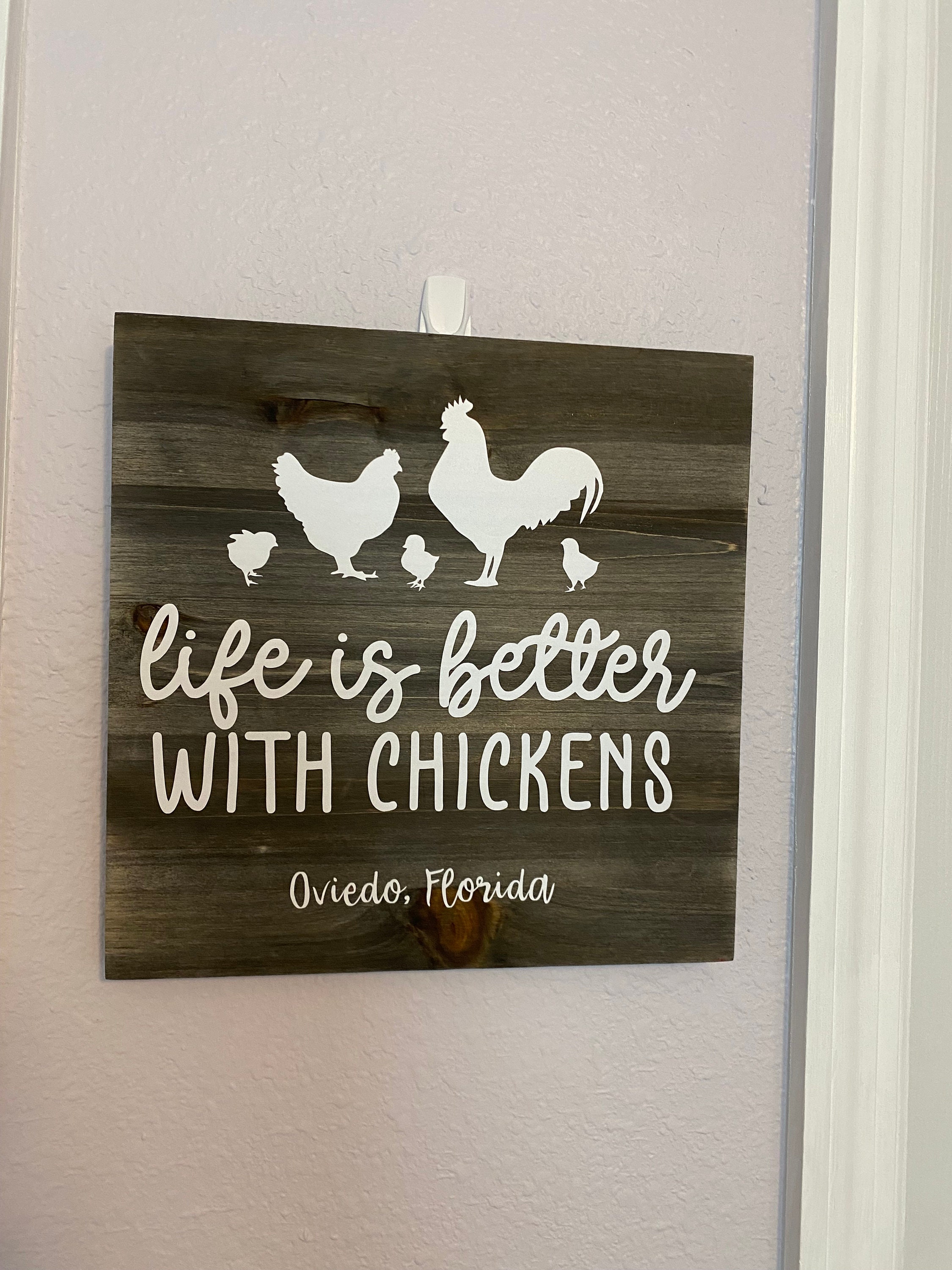 Custom Chicken - Wooden Sign - Customizable City and State - Etsy