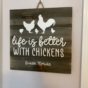 Custom Chicken - Wooden Sign - Customizable City and State - Etsy