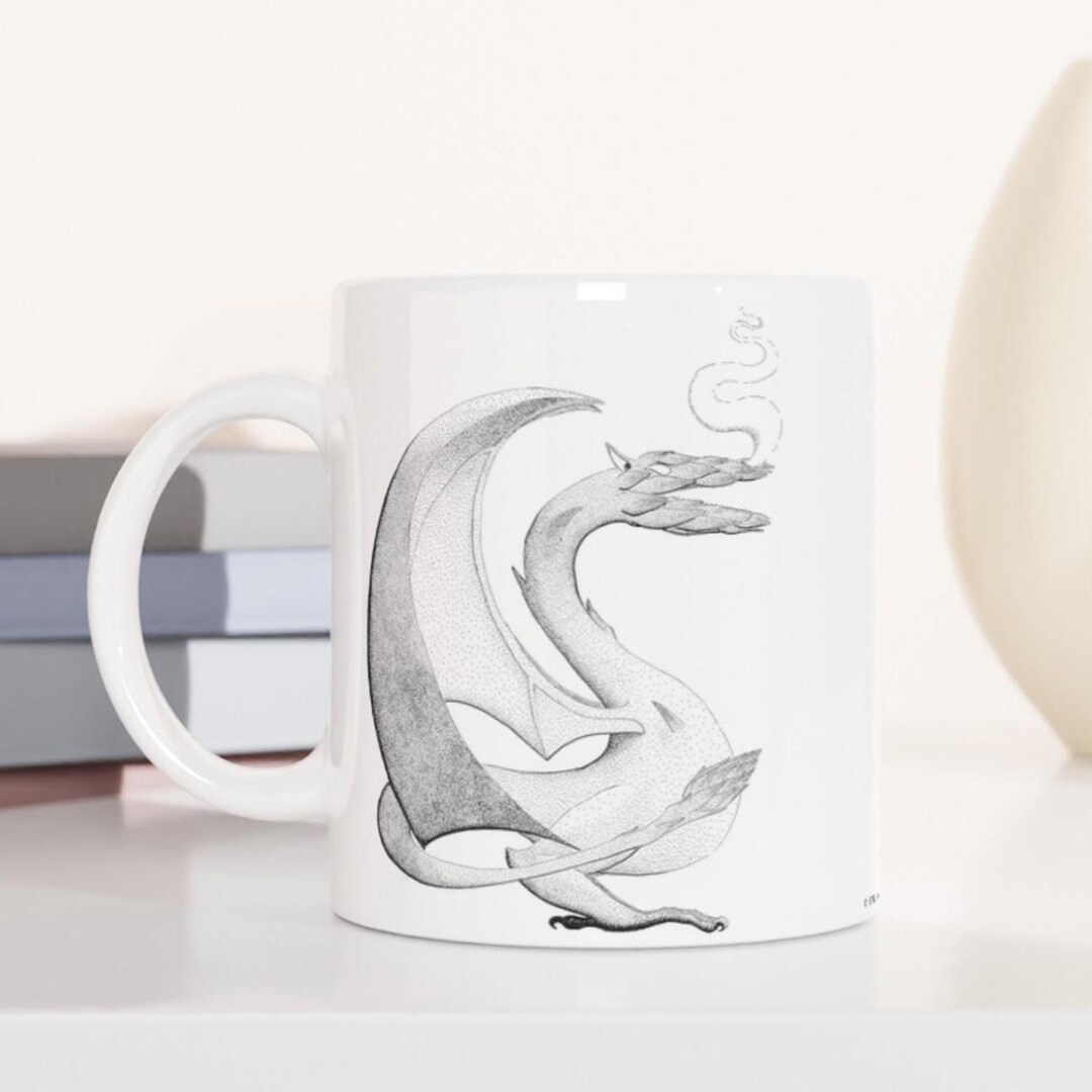 CLAM DRAGON Soup Mug - 11oz White Ceramic - Etsy