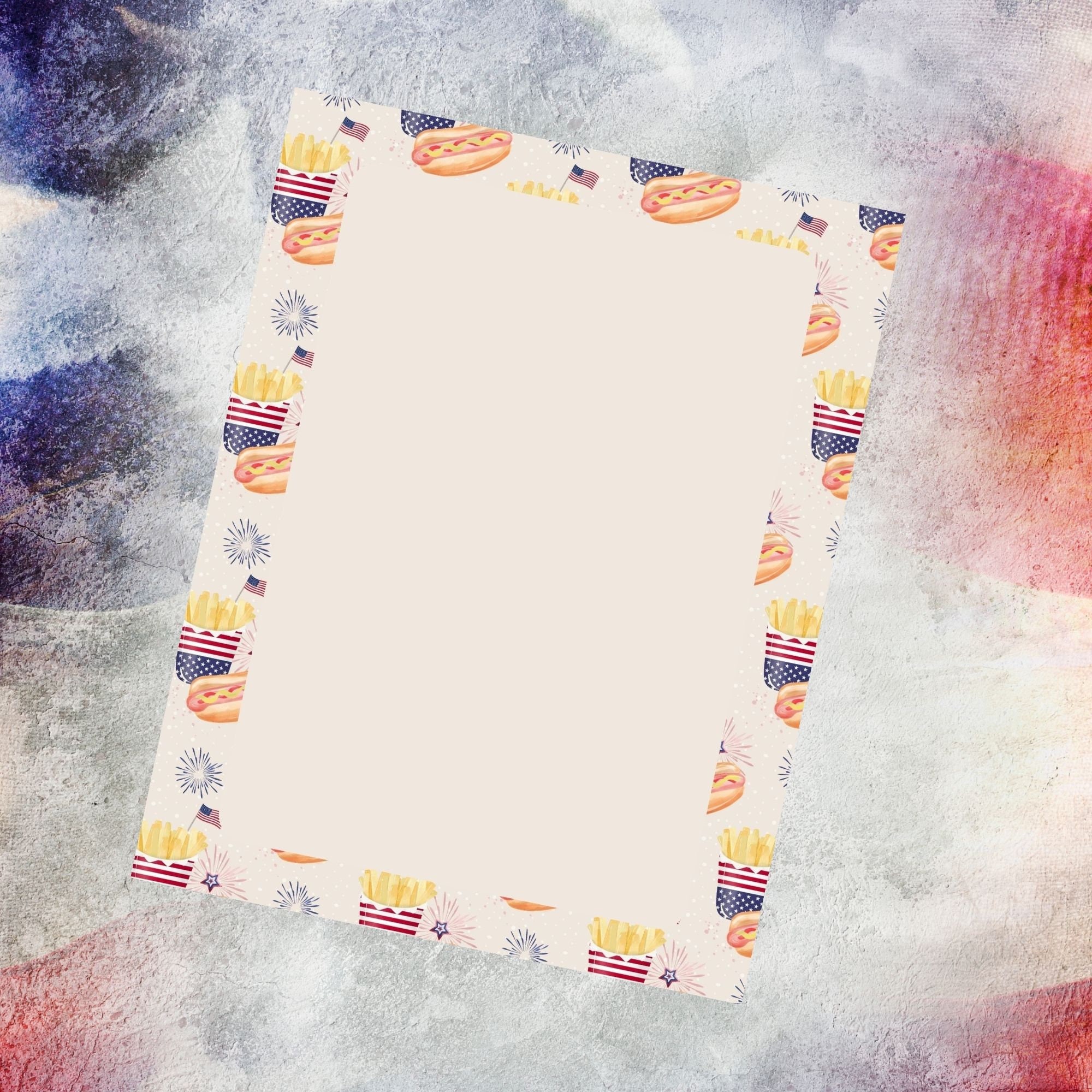 Red, White, and Blue Printable Paper for 4th of July Writing Paper for ...