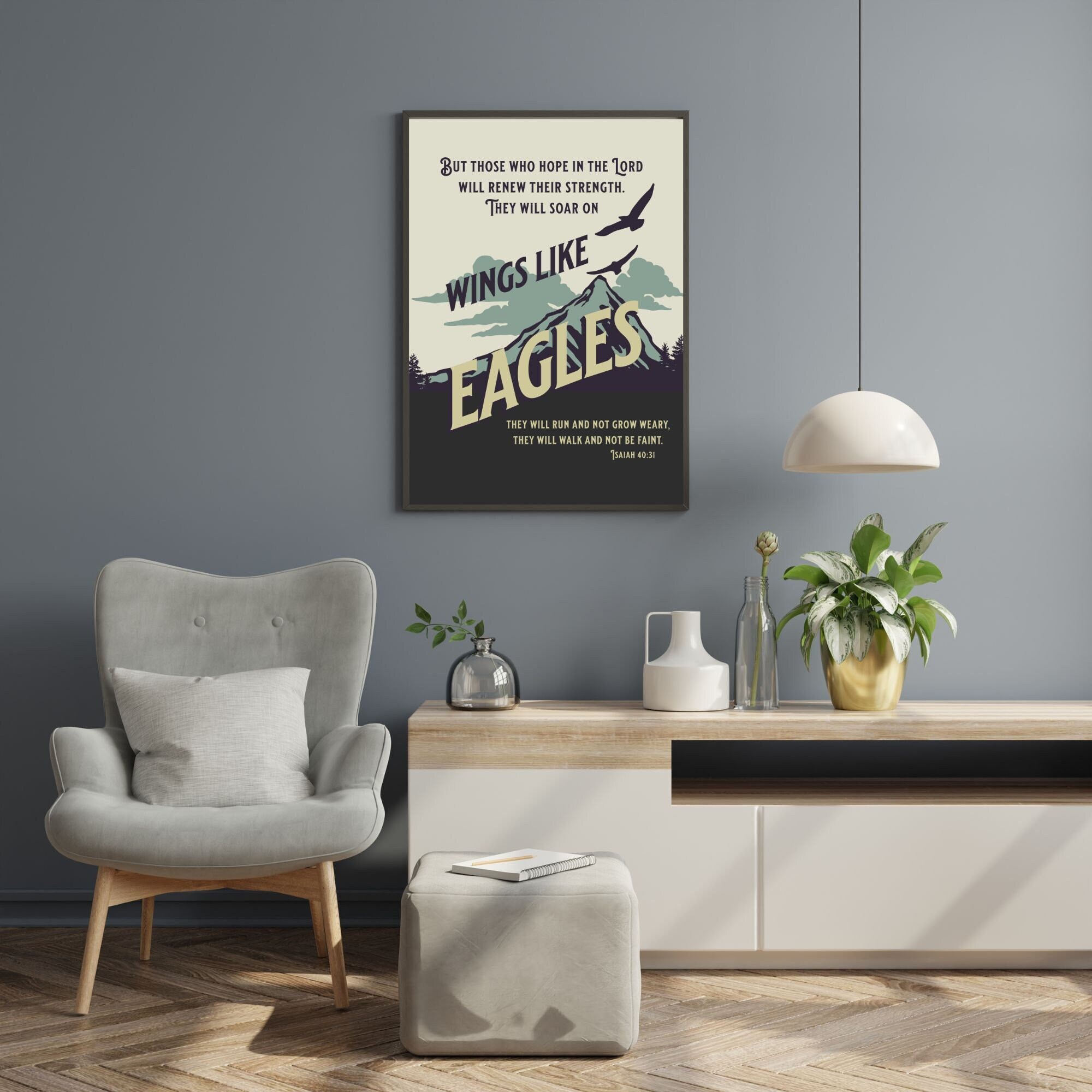 Eagle Bible Verse Wall Art, Scripture Wall Art, Printable Christian ...