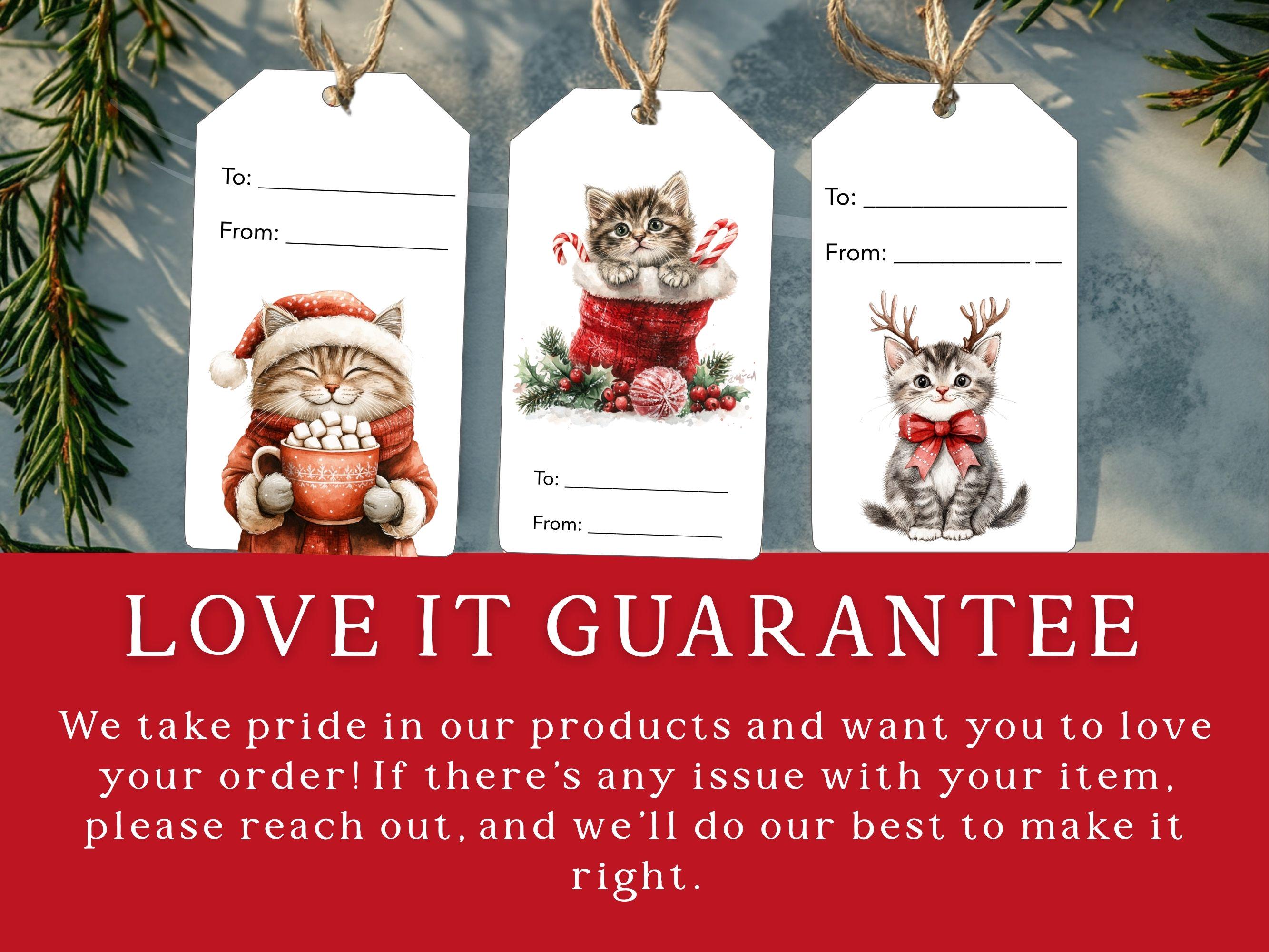 Christmas Cat Gift Tags, Printable Xmas Kitty Design (digital Download ...