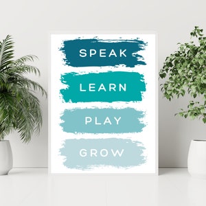 SLP Office Posters | Blue Digital Speech Posters | Speech Therapist ...
