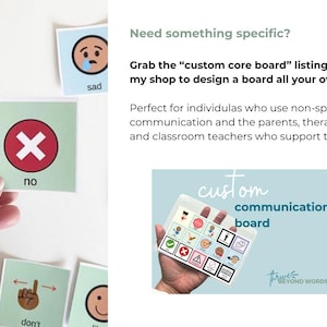 Double Sided Core Communication Board for Lanyard: AAC Visual Support ...