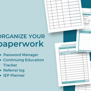 School SLP Planner: Printable Speech Therapy Resources (digital ...