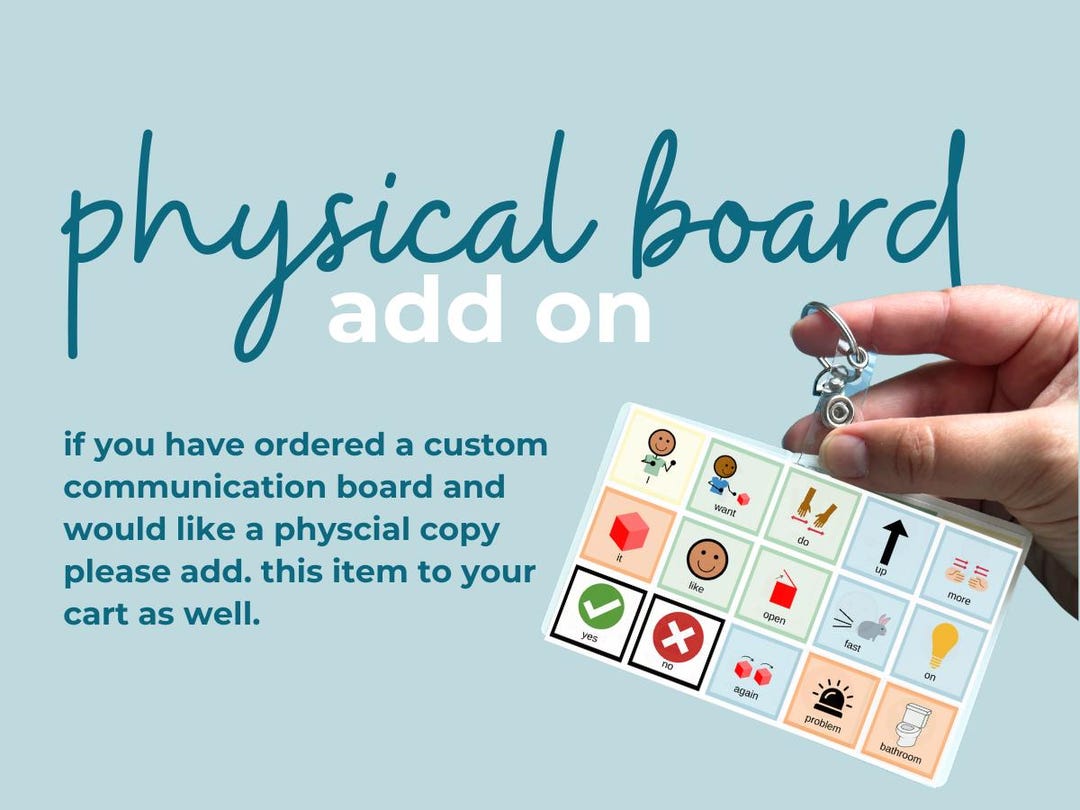 Custom Communication Board **physical Add On** - Etsy