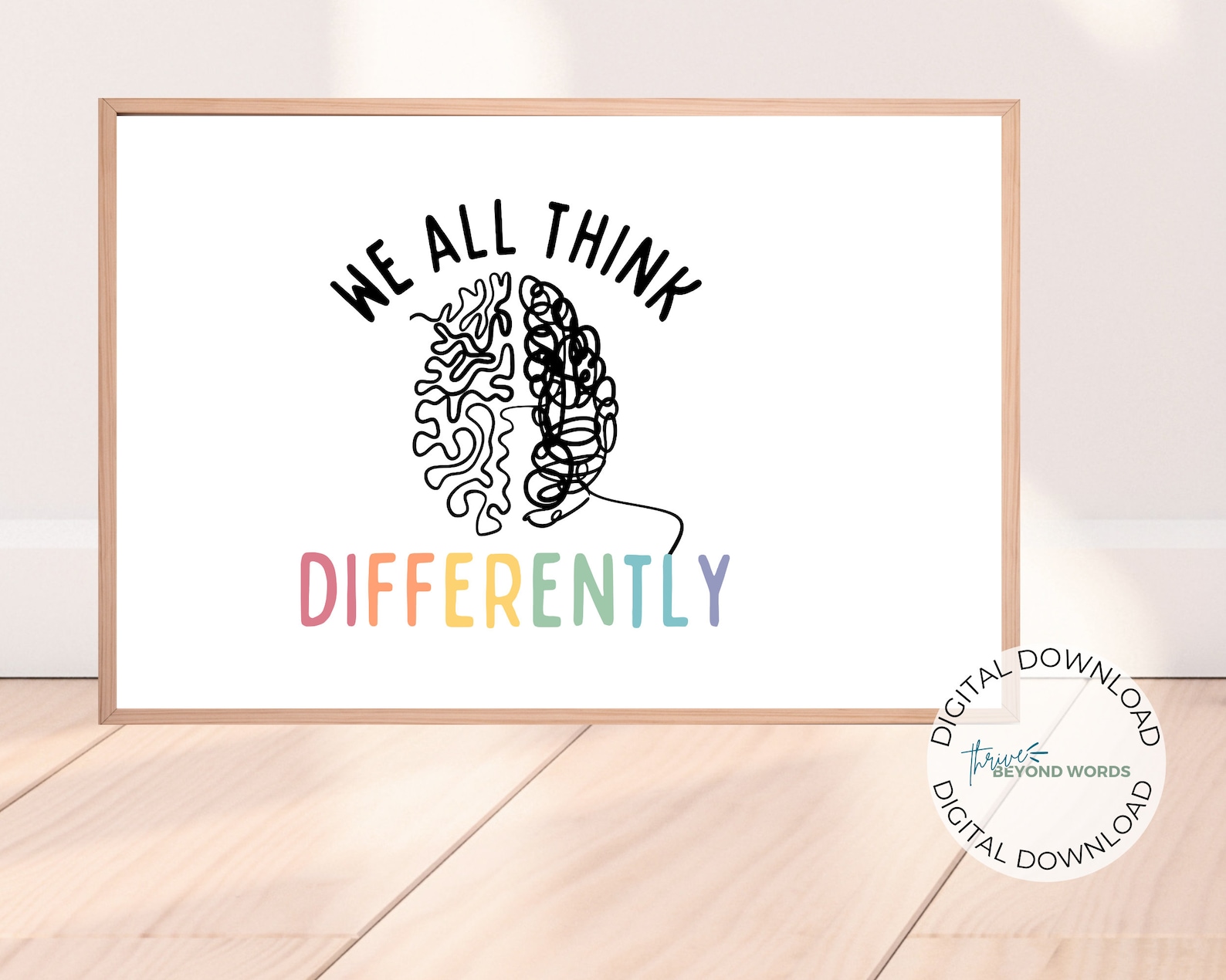 Neurodiversity Affirming Poster: We All Think Differently (digital ...