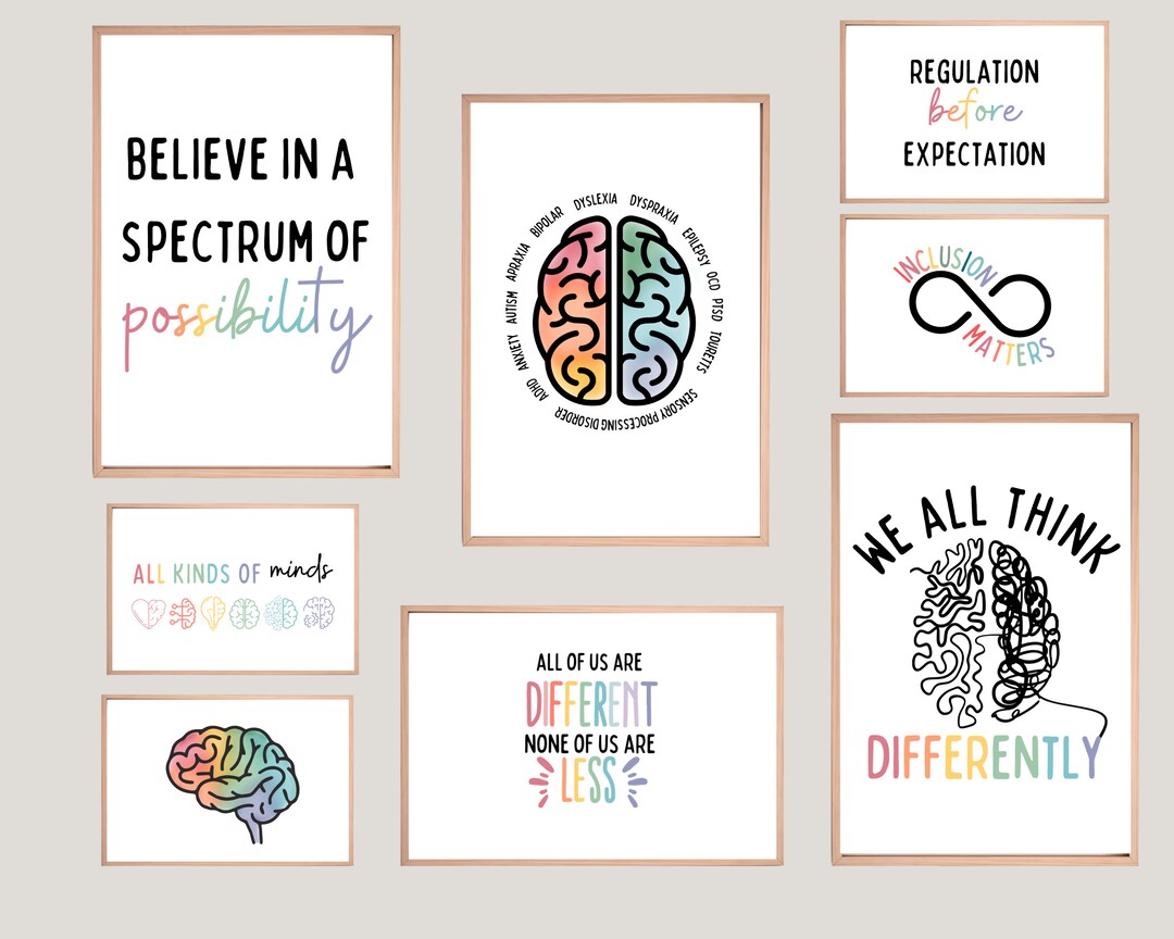 Neurodiversity Poster Set | Embrace Differences Digital Wall Art ...