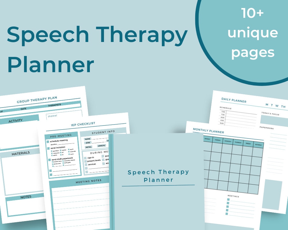 School SLP Planner: Printable Speech Therapy Resources (digital ...