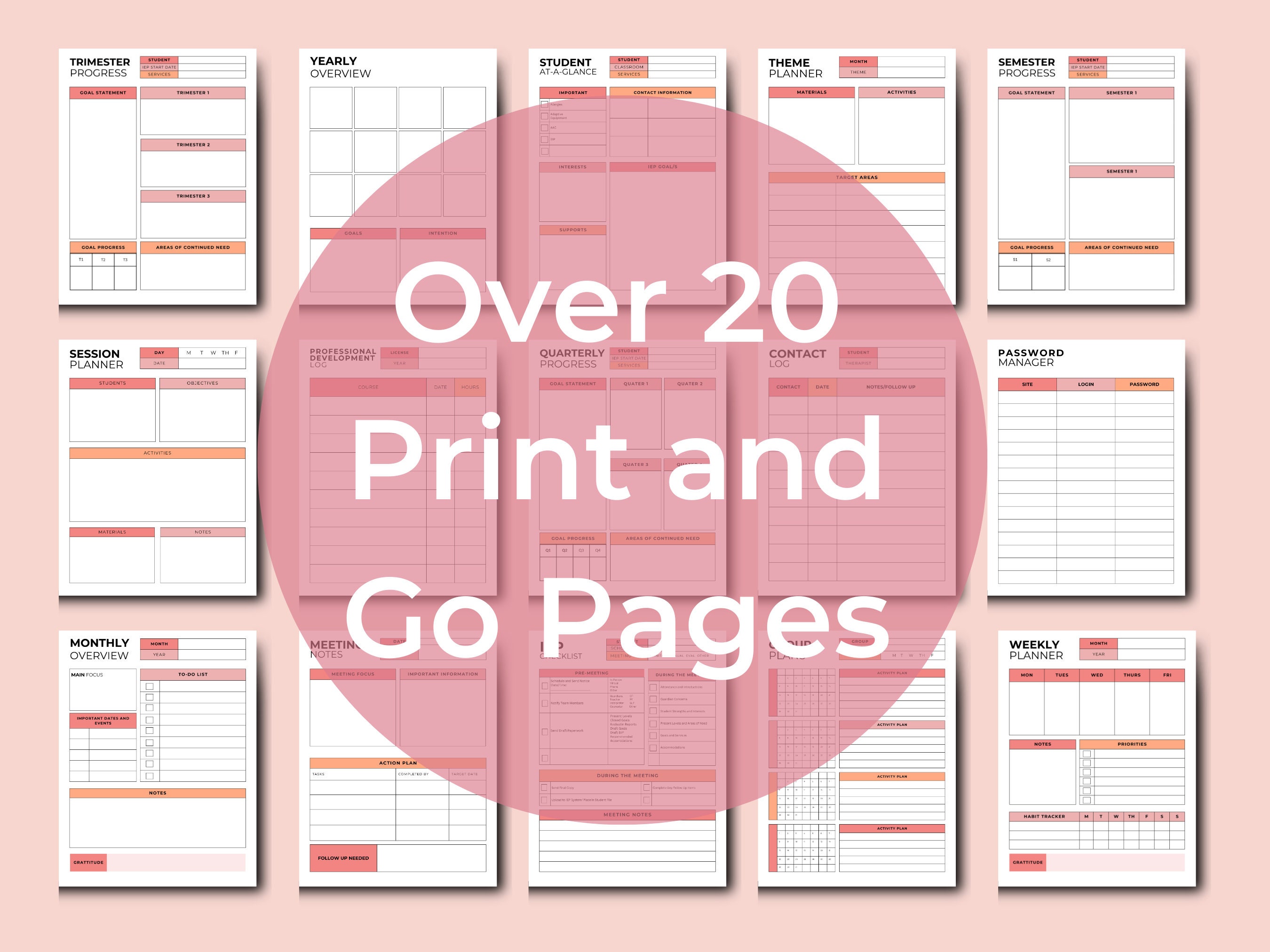 Printable Planner for School-based Therapists | IEP Planner | Special ...