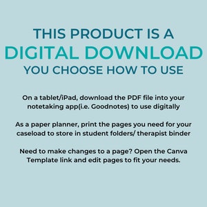 School SLP Planner: Printable Speech Therapy Resources (digital ...