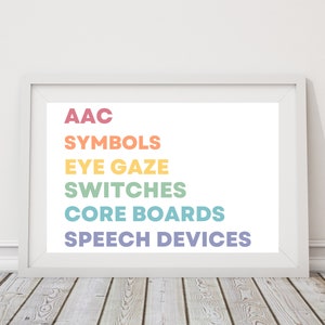 AAC Access Rainbow Digital Print | AAC Slp Prints | SLP Decor |therapy ...