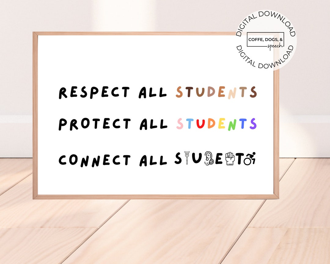 Respect All Students Poster | Poster School Counselor | Office Decor ...