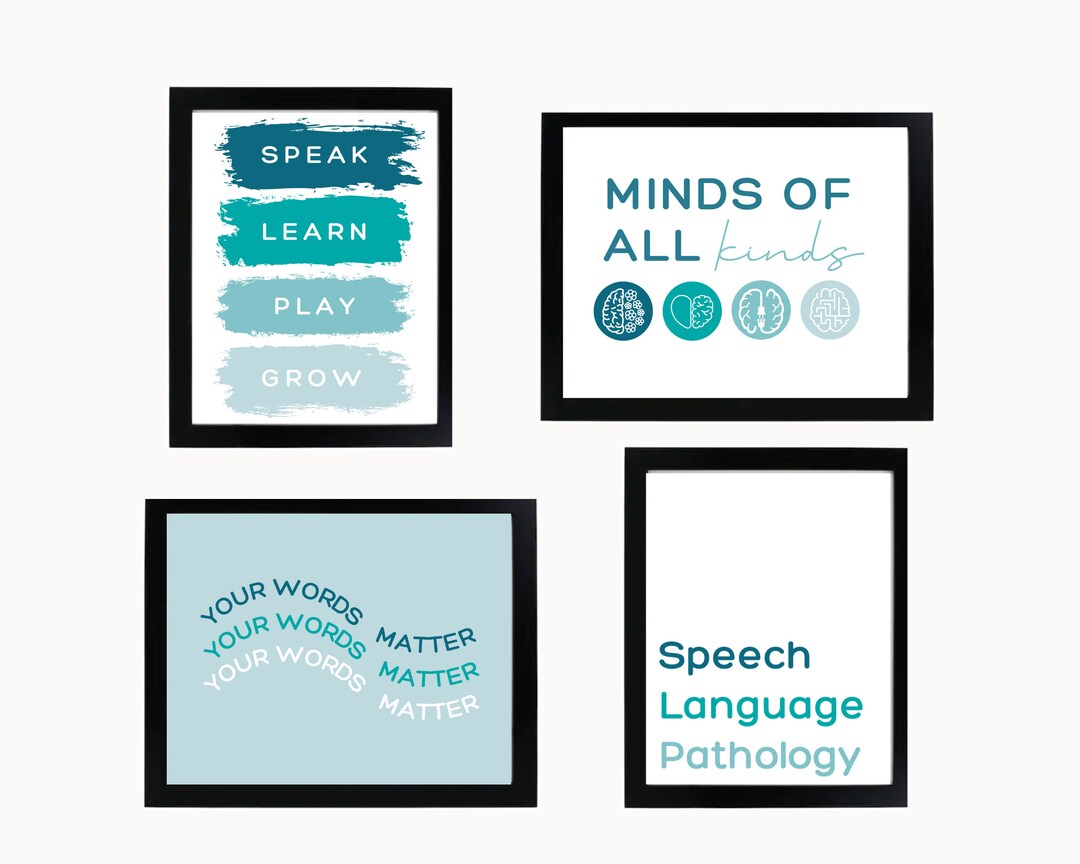 SLP Office Posters | Blue Digital Speech Posters | Speech Therapist ...