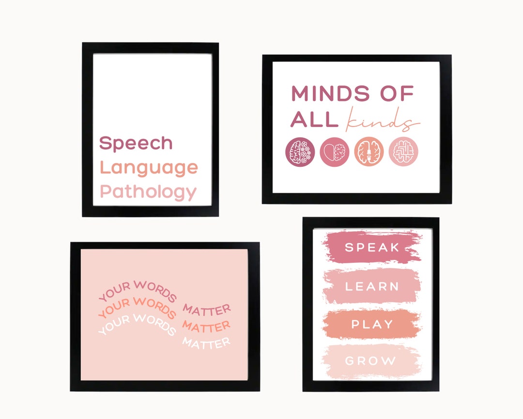 SLP Office Posters | Pink Digital Speech Posters | Speech Therapist ...
