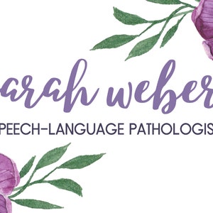 Watercolor Floral Digital Name Print I SLP Gift I SLP Grad Gift - Etsy