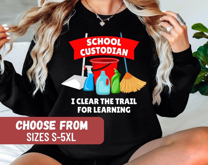 School Custodian Shirt, Cute School Custodian Gift, Custodian ...
