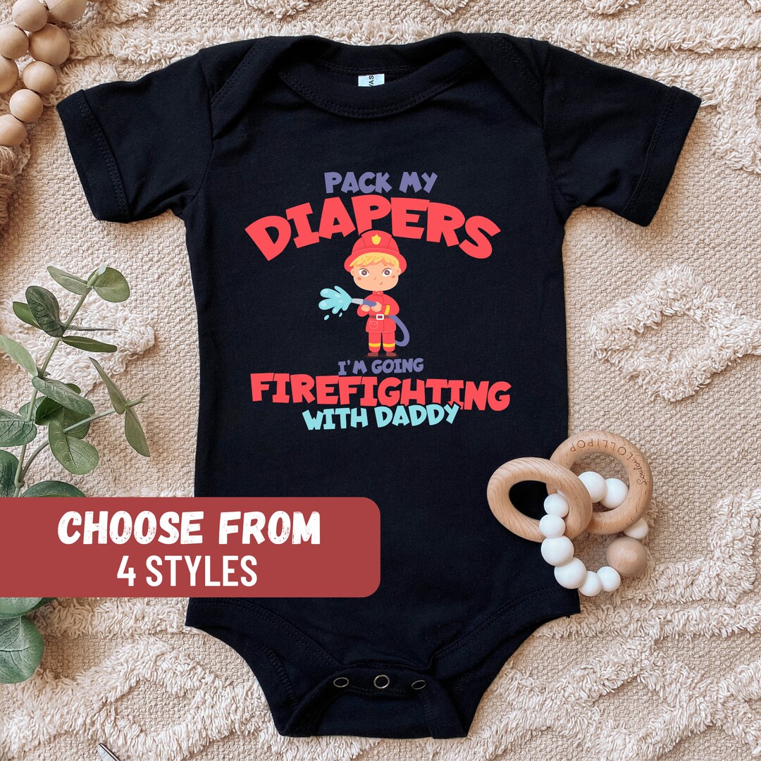 Firefighter Baby Bodysuit, Firefighting Baby Bodysuit, Fireman Baby ...