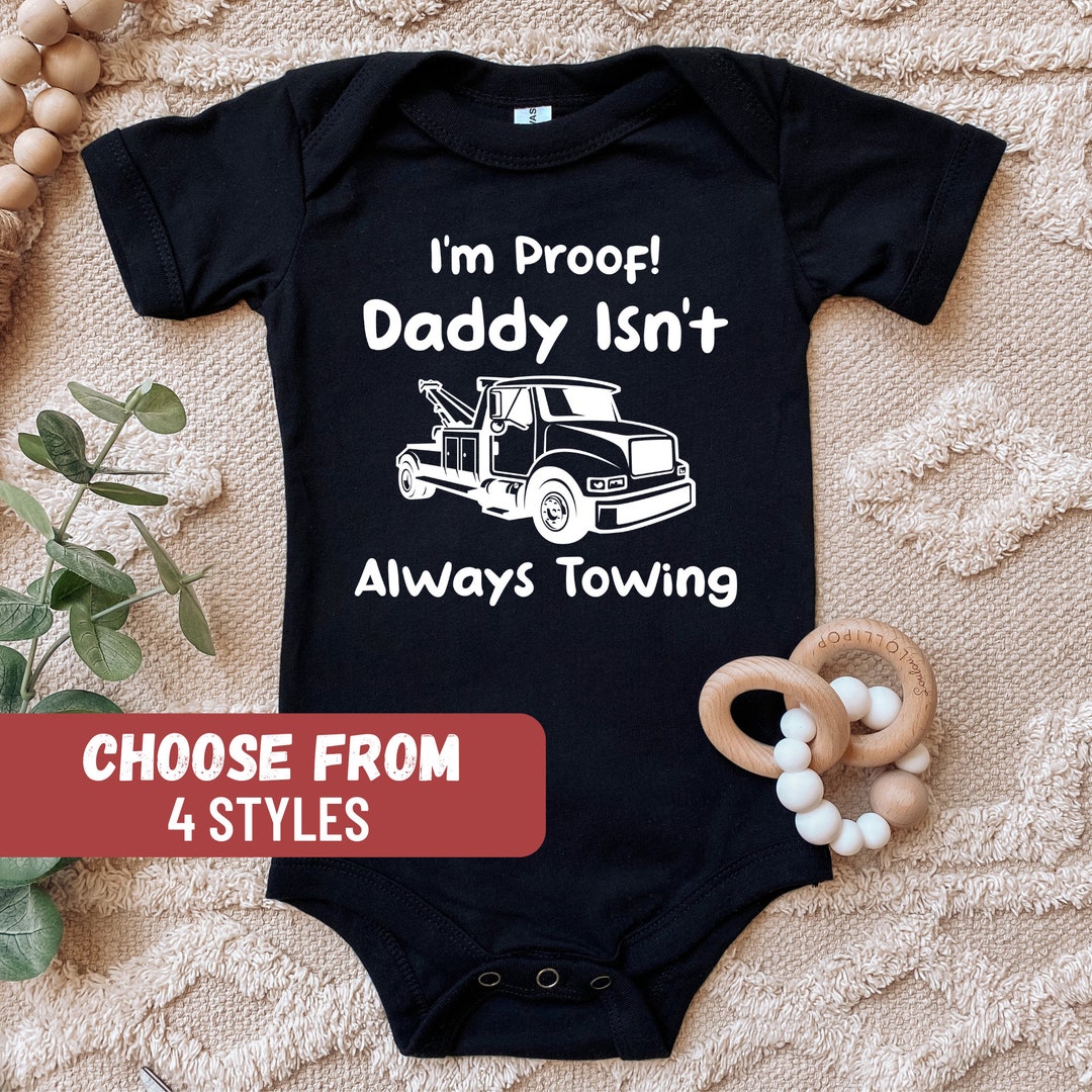 Towing Baby Bodysuit, Tow Truck Driver Baby Bodysuit, Tow Trucker Baby ...