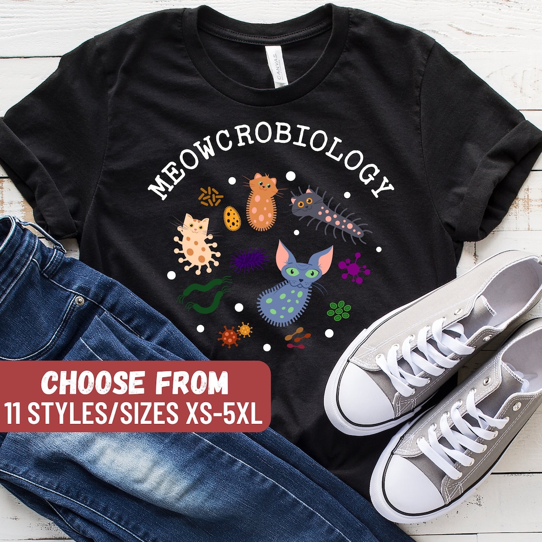 Meowcrobiology T-shirt, Funny Cat Lover Gift, Biology Teacher Student ...