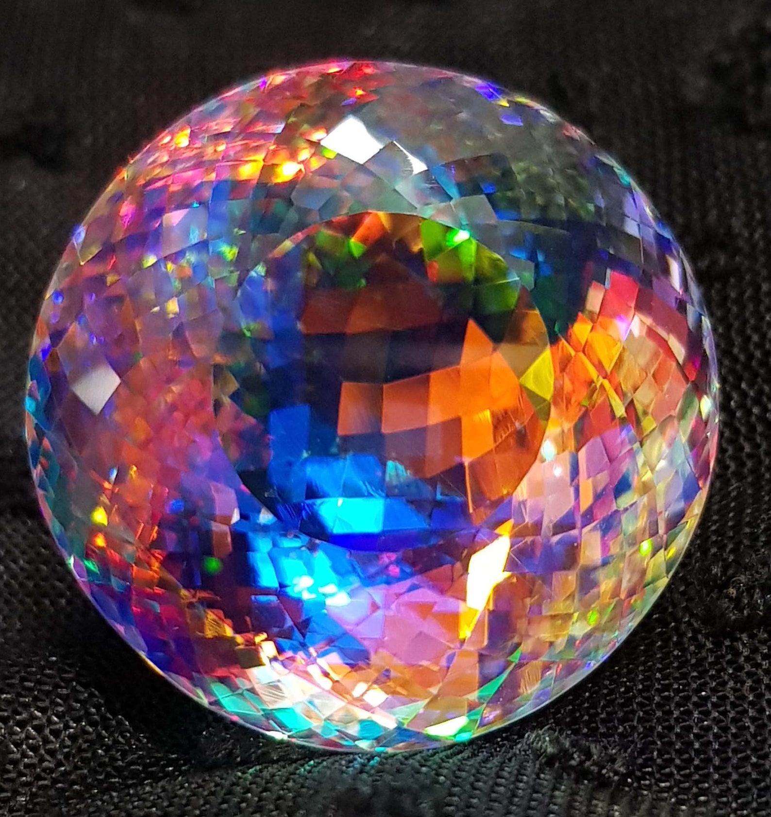 Certified 128.50 Ct Synthetic Lab-created Mystic Opal Round | Etsy