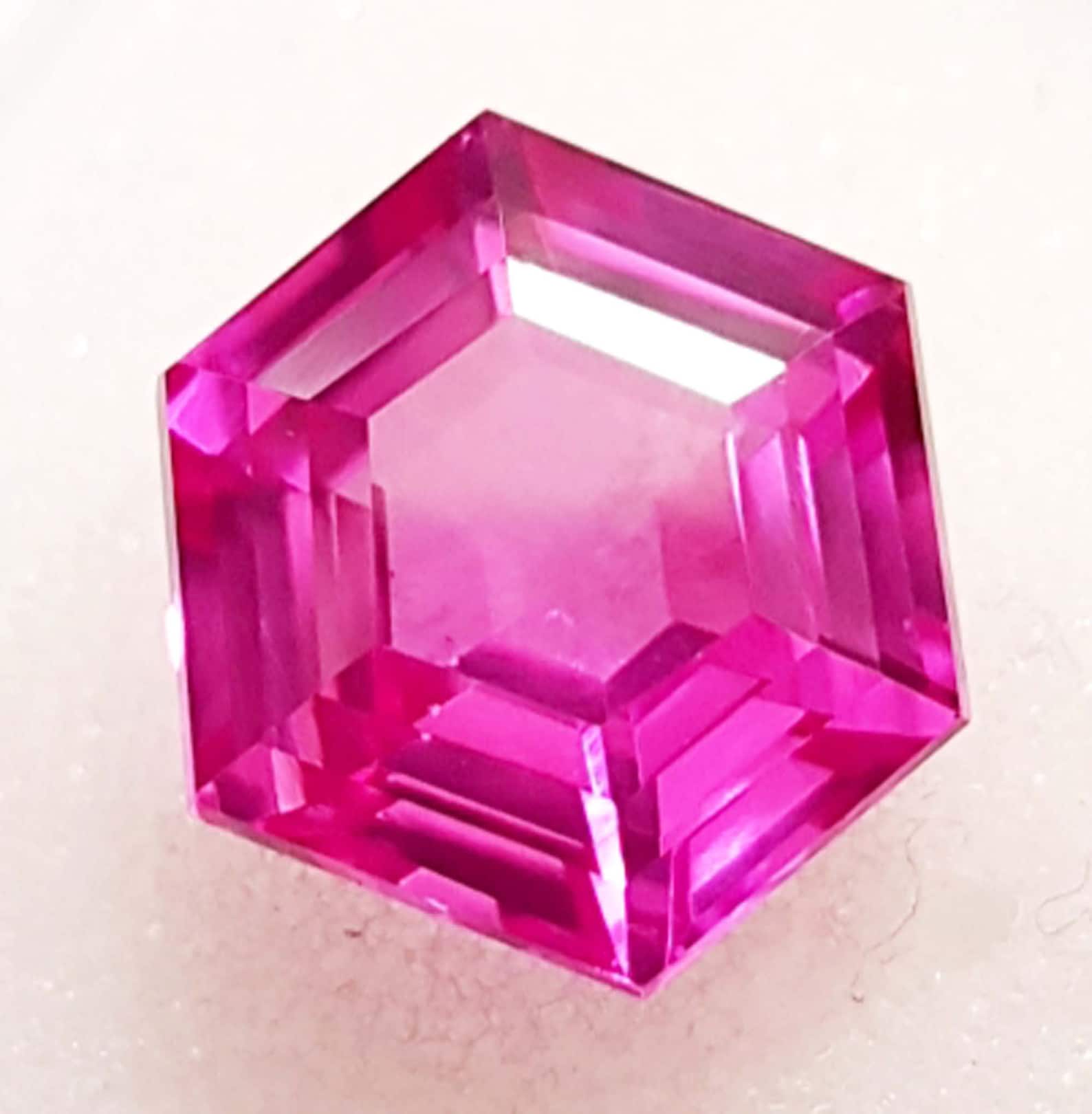 Certified 9.10 Ct Pink Spinel Gemstone Hexagon Shape | Etsy
