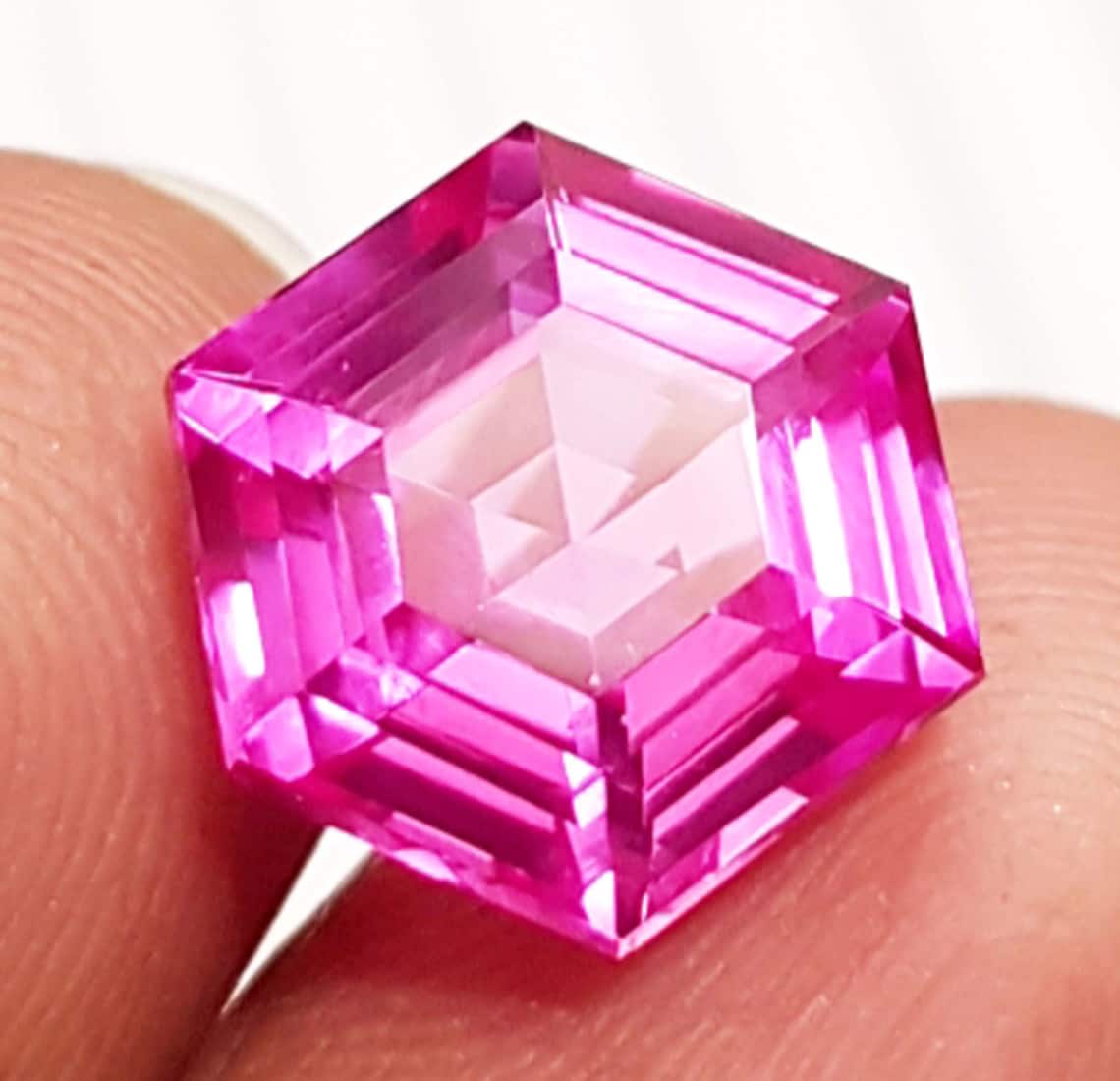 Certified 9.10 Ct Pink Spinel Gemstone Hexagon Shape | Etsy