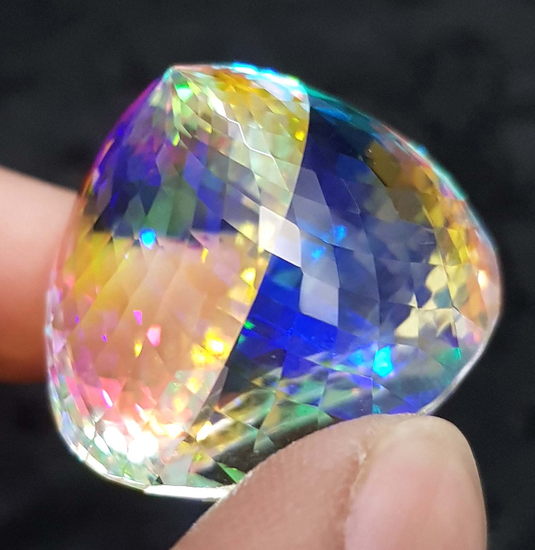 Certified 128.50 Ct Synthetic Lab-created Mystic Opal Round - Etsy
