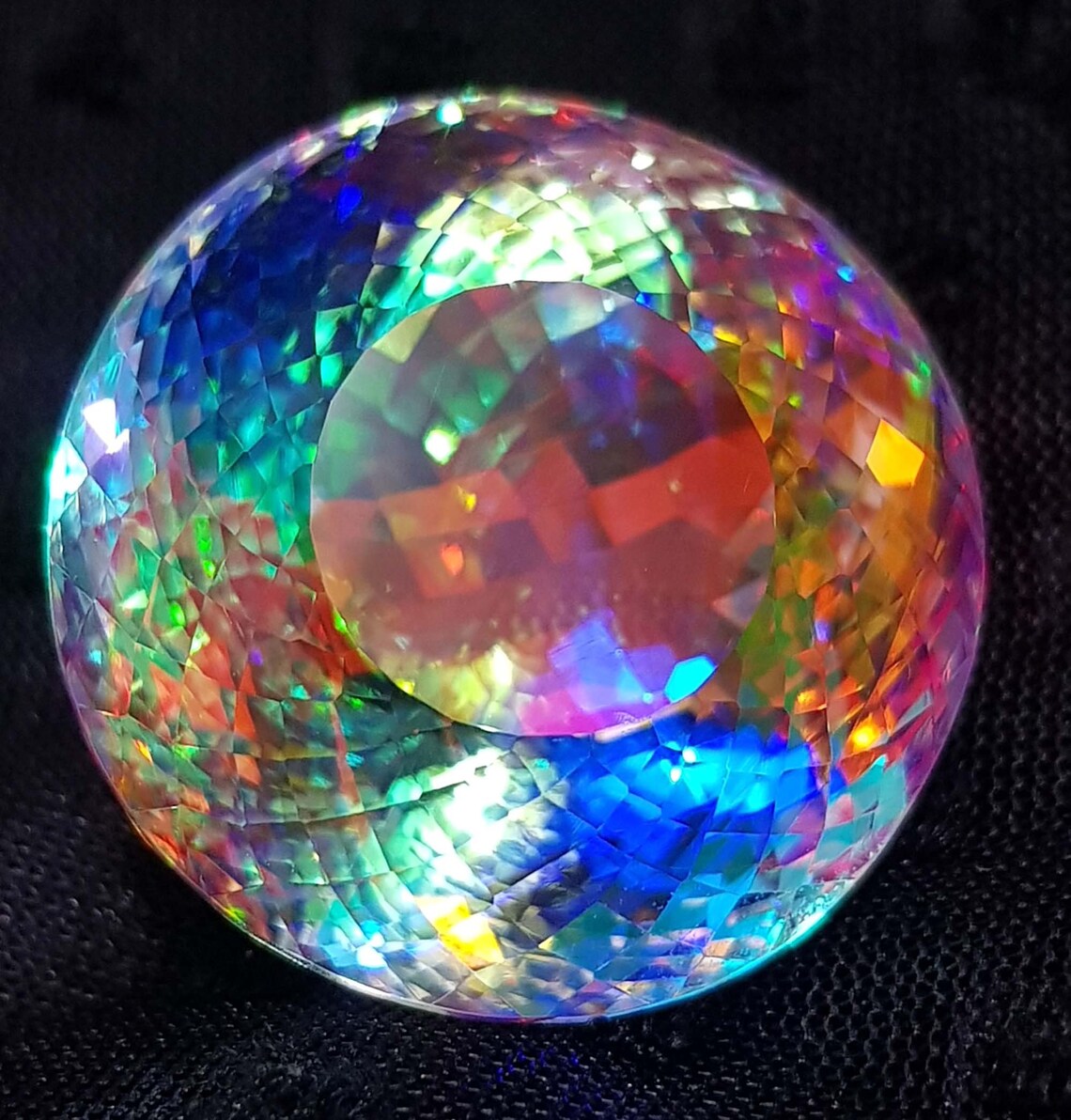 Certified 128.50 Ct Synthetic lab-Created Mystic Opal Round | Etsy