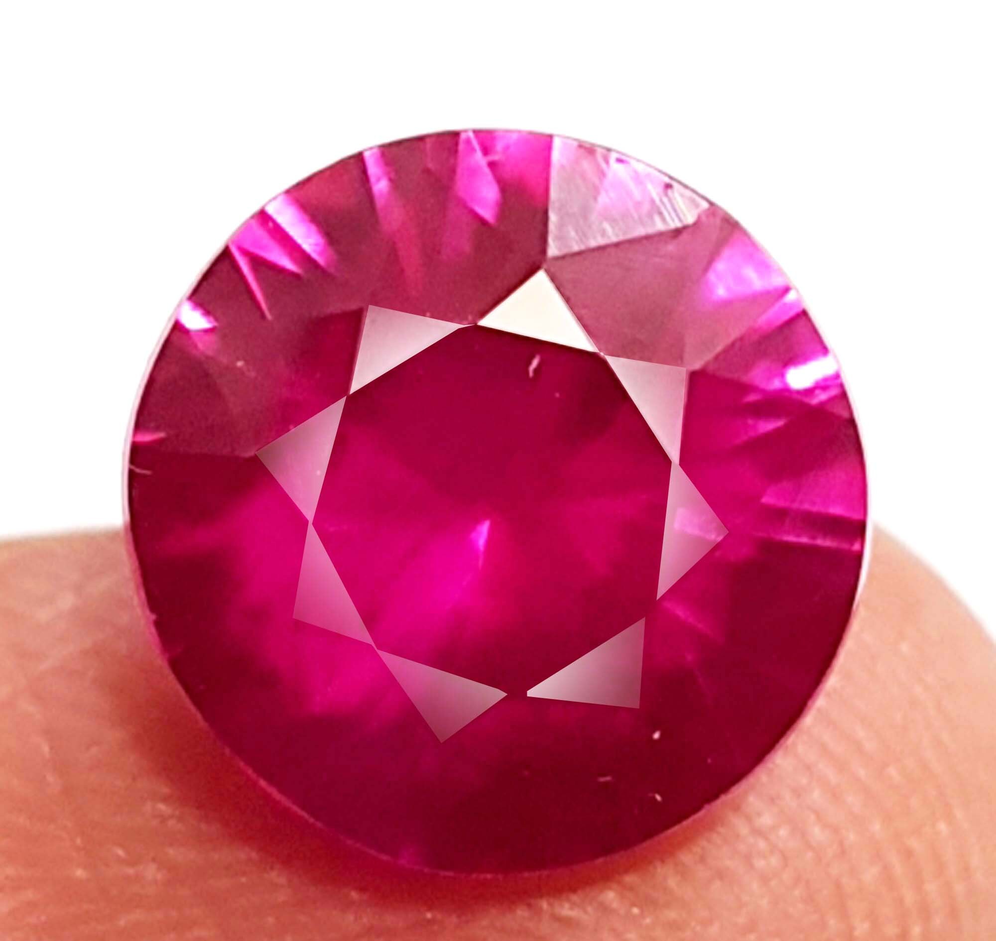 Certified Natural Red Ruby 8.80 Ct Mozambique Red Ruby Round | Etsy