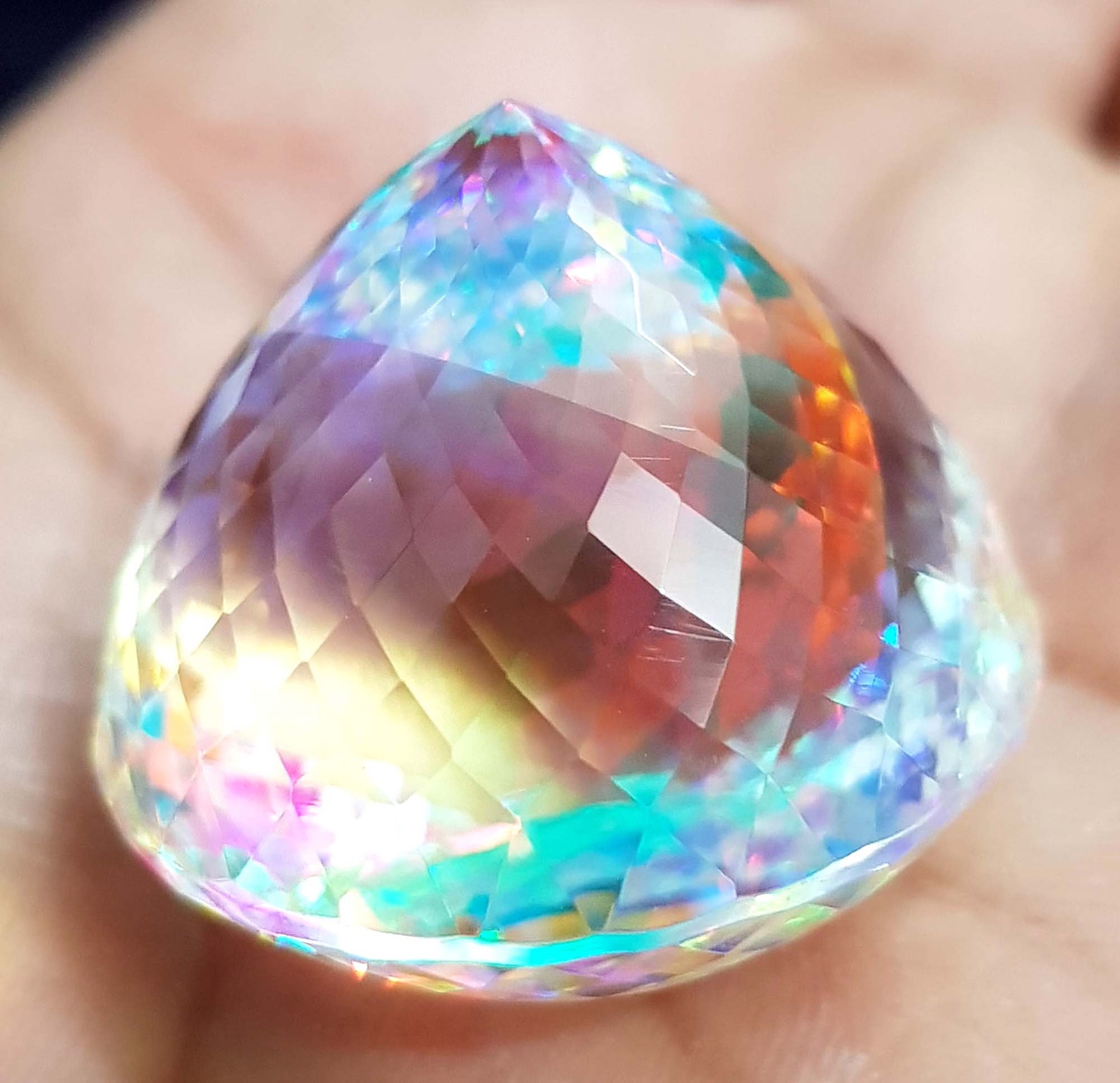 Certified 128.50 Ct Synthetic Lab-created Mystic Opal Round | Etsy