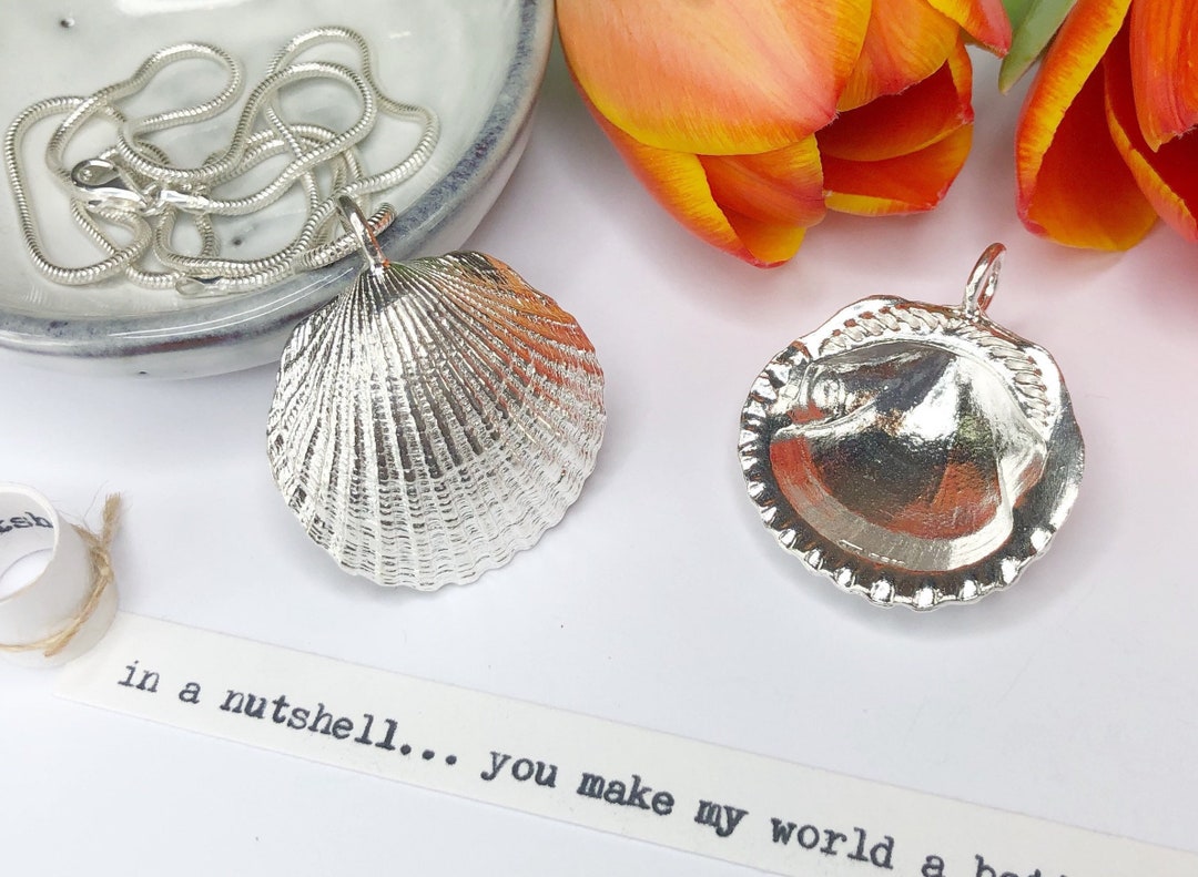 Hallmarked Sterling Silver Cockle Shell Necklace: Beach Jewelry - Etsy UK