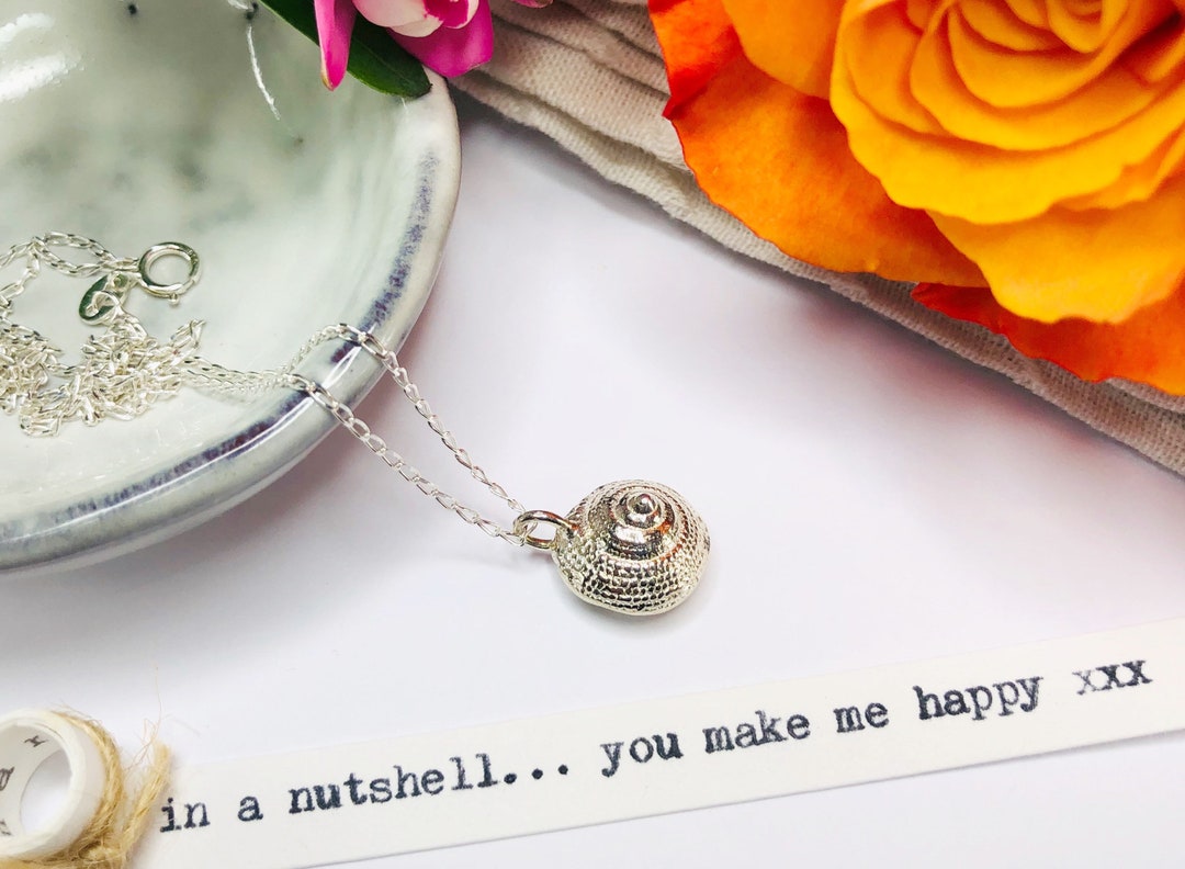Sterling Silver Spiral Shell Necklace, Silver Spiral Shell Charm ...