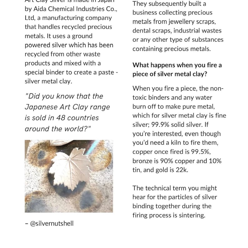 Silver Metal Clay Torch Firing Guide: Expert Advice (downloadable PDF ...