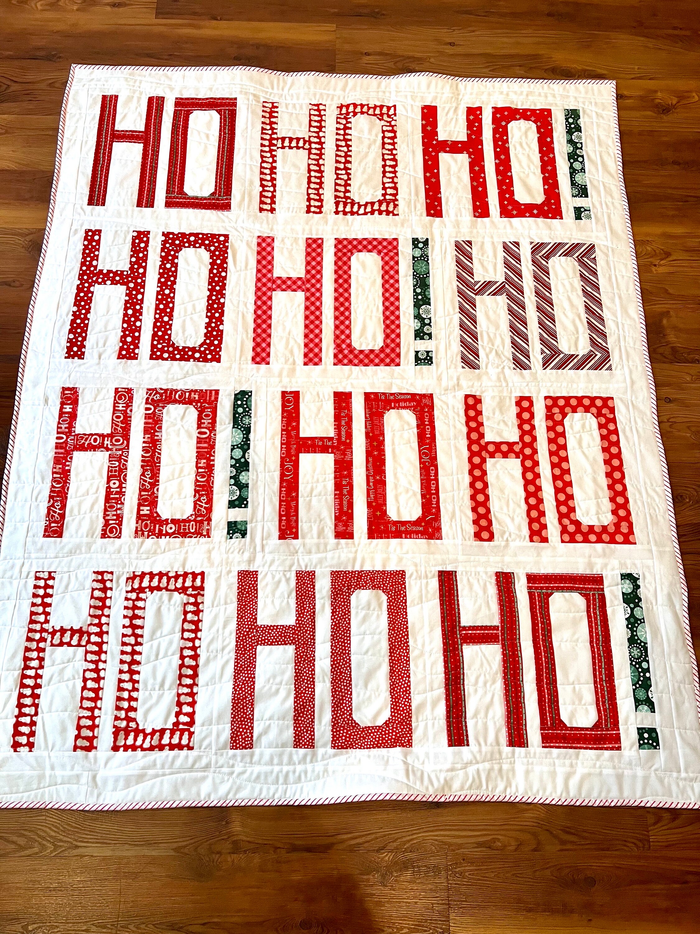 READY to SHIP Finished Ho Ho Ho Handmade Christmas Quilt 5264 Throw ...