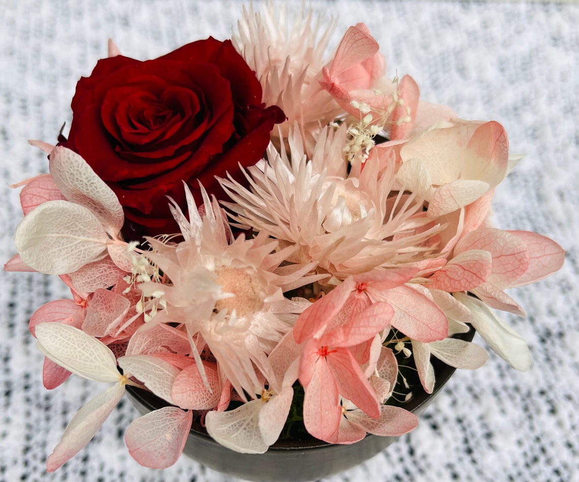 PRESERVED ROSES IN Vase Long Lasting Eternal Roses Vase | Etsy