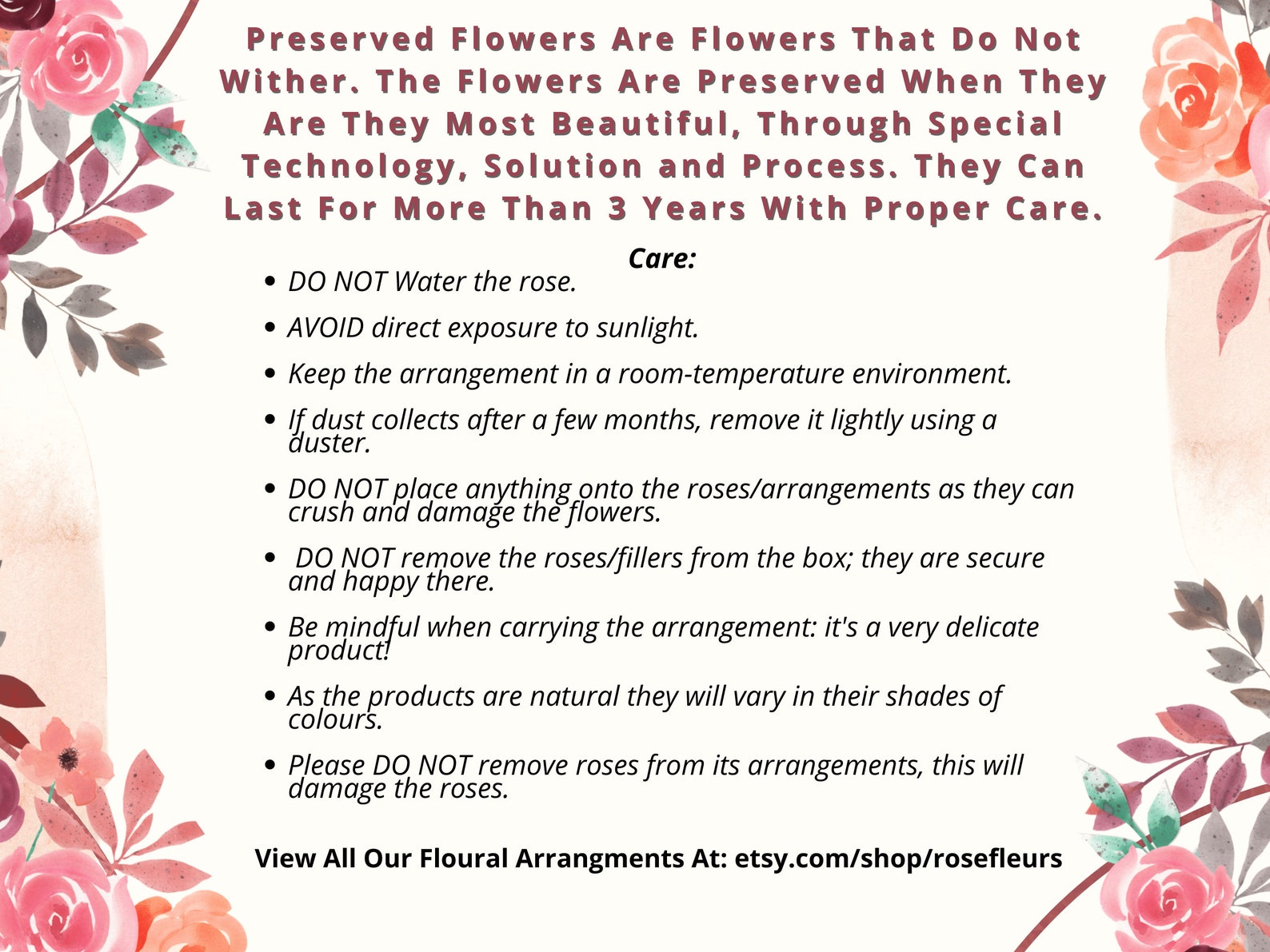 PRESERVED FLOWER CARNATION Box Forever Preserved Roses Box | Etsy