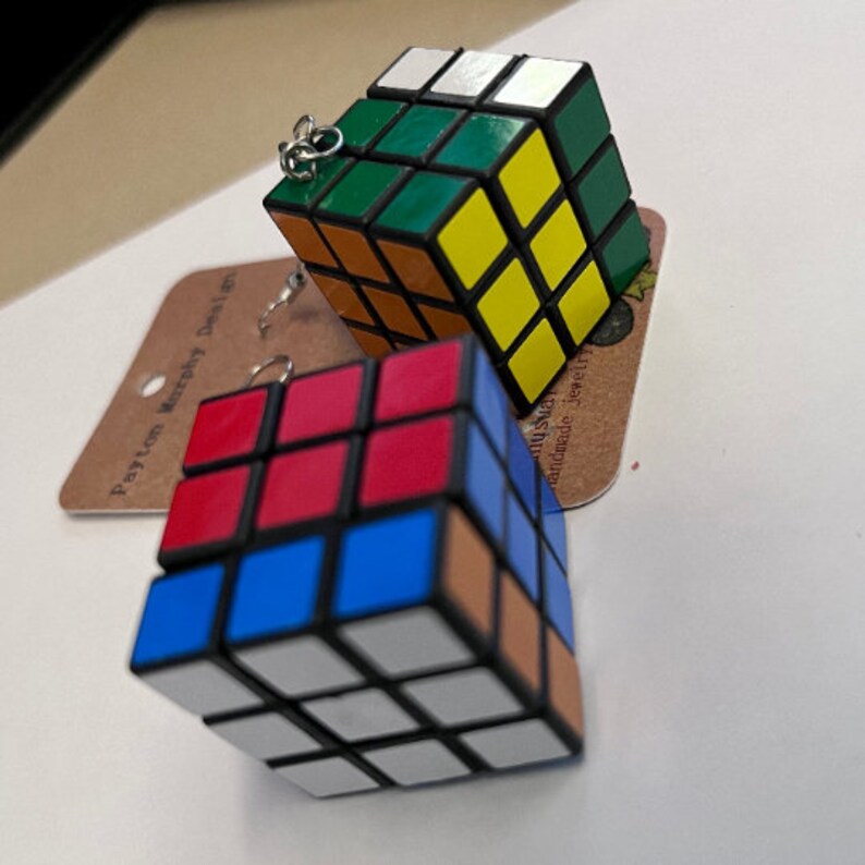 Solve It Earrings: Whimsical Magic Cube Earrings / Twisty Cube / Fun ...