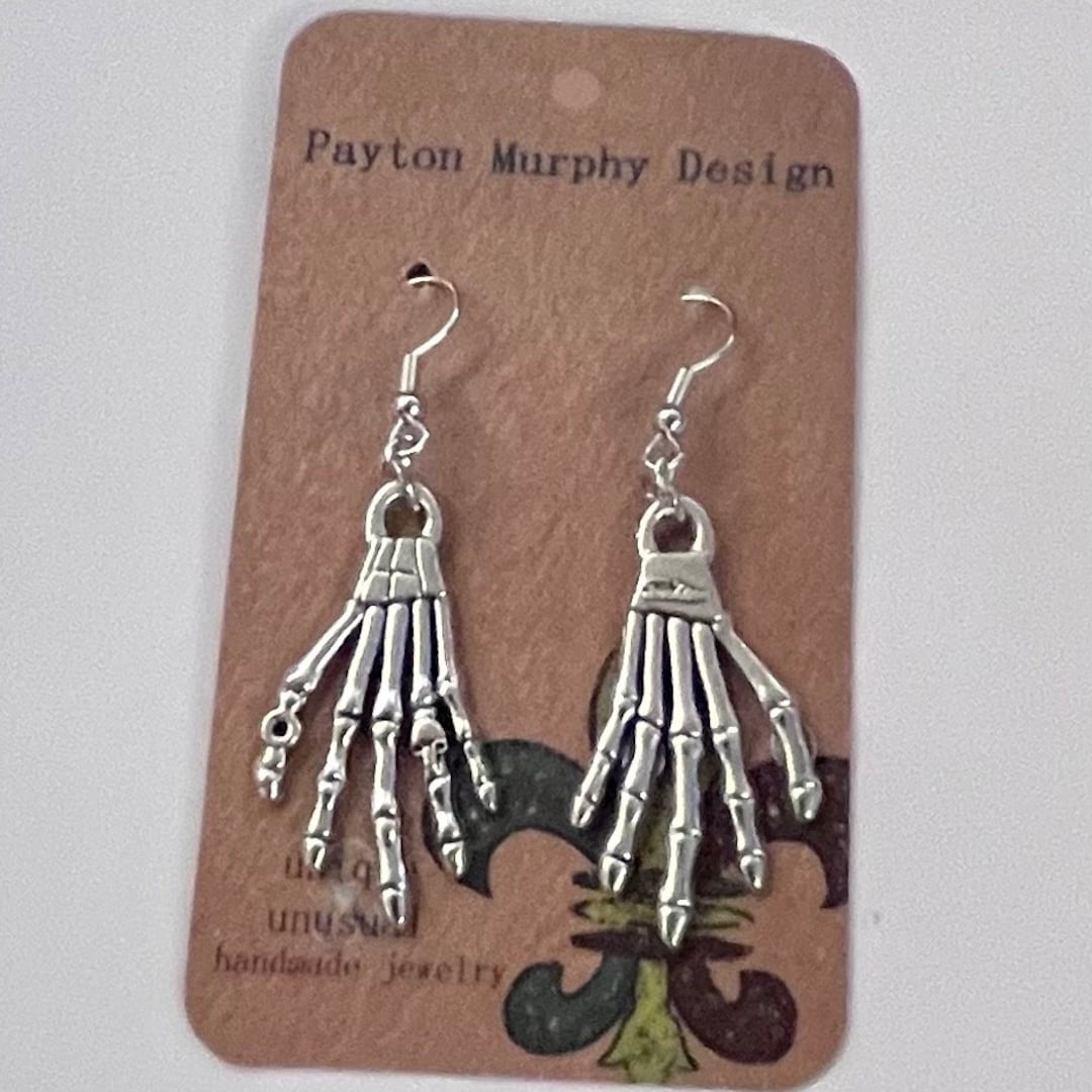 Bone-jangles Earrings: Whimsical Skeleton Hand Earrings / Spooky Creepy ...