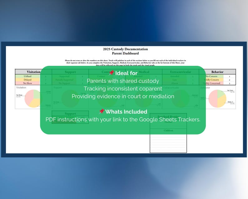 2025 Co-parenting Tracker Bundle: Court Documentation Logs (google ...