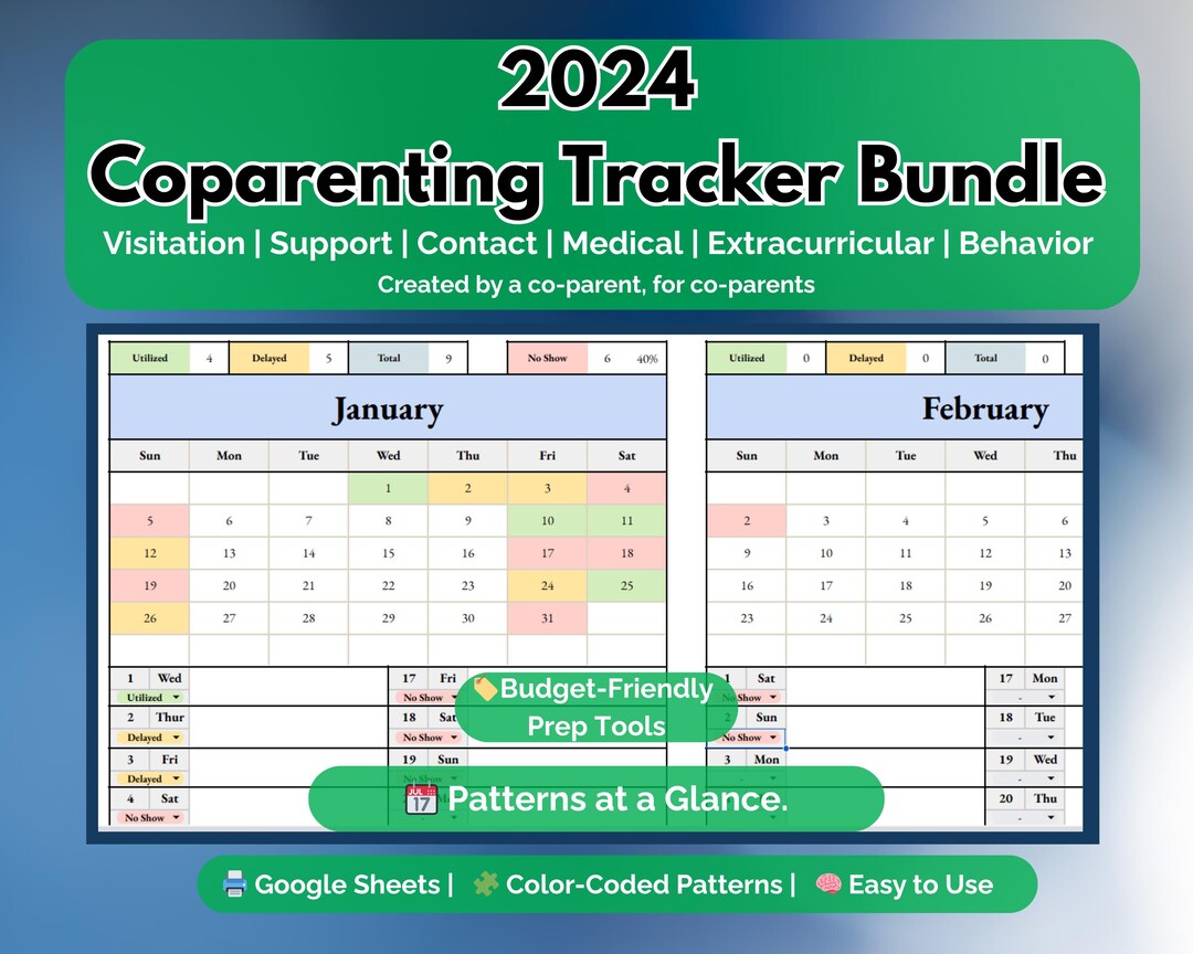 2024 Co-parenting Tracker Bundle: Court Documentation Logs (google ...