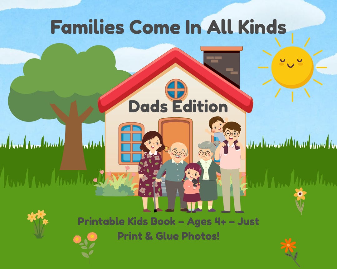 Printable Kids Book: Bio Dad & Bonus Dad Family Activity (PDF) - Etsy
