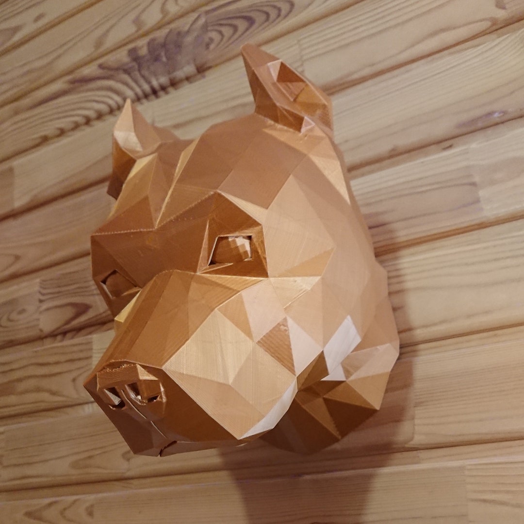 Bust of Dog American Staff Pitbull Geometric Decoration - Etsy