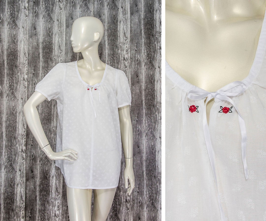 Distler Original Trachten Dirndl Womens White Top Shirt Blouse Short ...