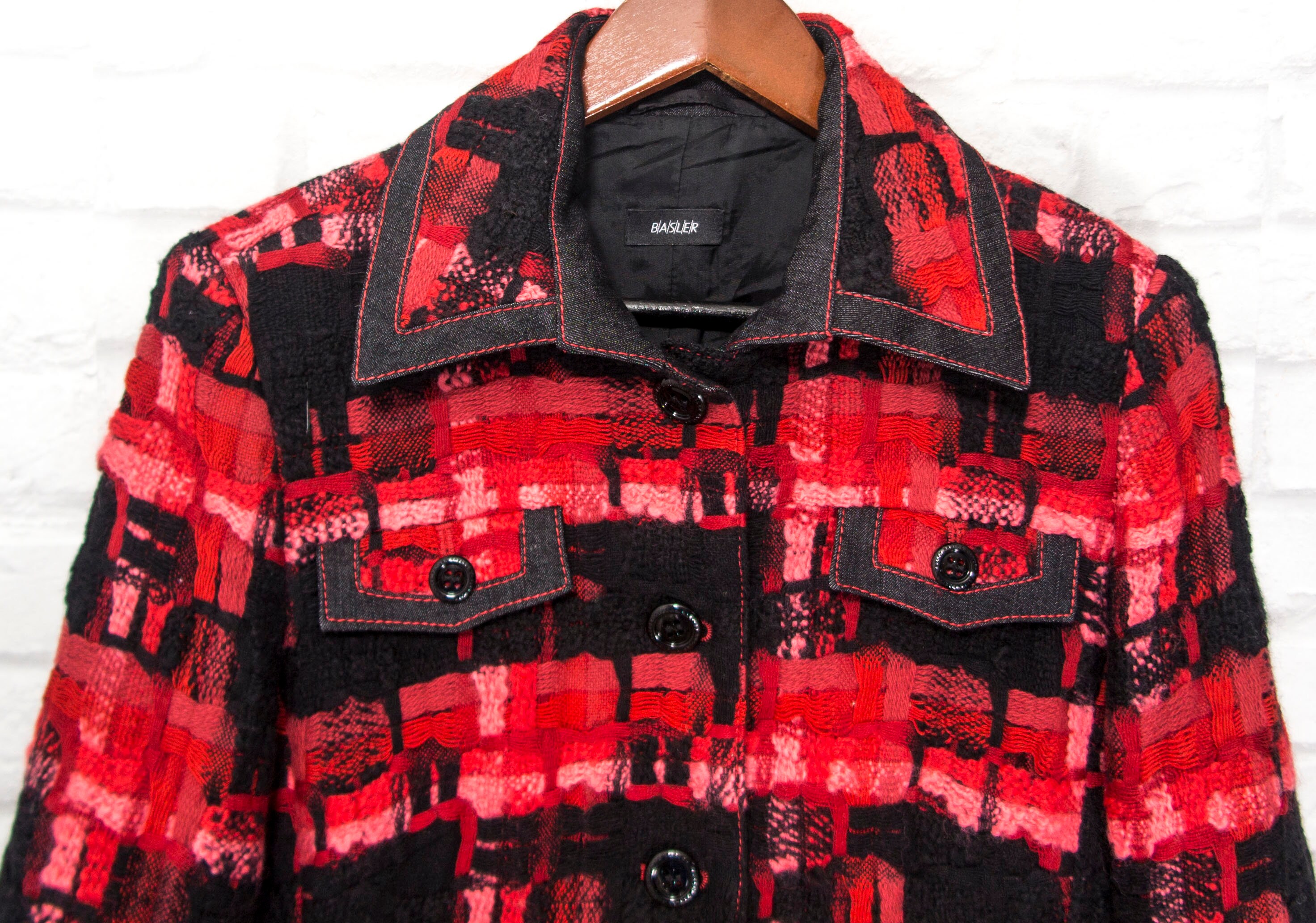 BASLER Wool Tweed Blazer Jacket Red and Black Size 38/UK12/US8 - Etsy